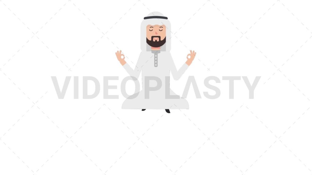 Arab Traditional Man Meditating [Royalty-Free Stock Animation ...