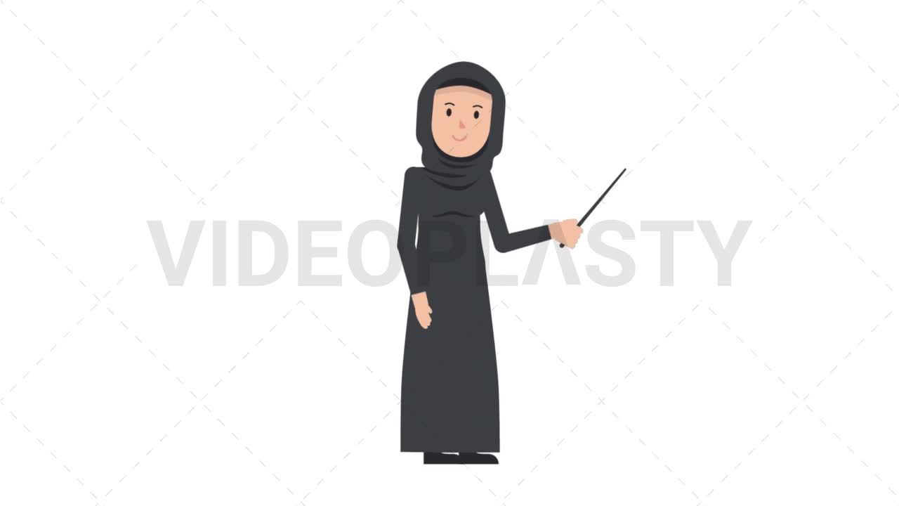 Arab Traditional Woman Holding Pointer Stick [Royalty-Free Stock ...