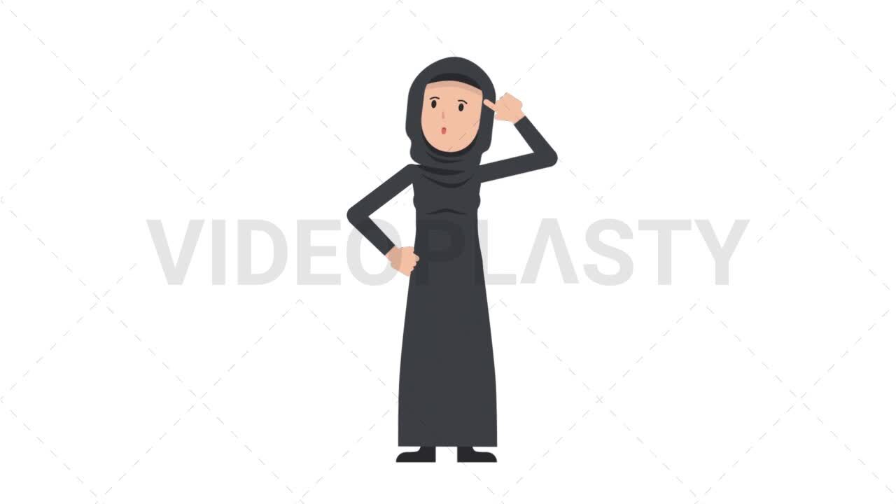 Arab Traditional Woman Thinking [Royalty-Free Stock Animation ...