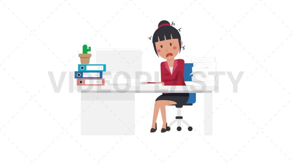 Asian Corporate Woman Being Stressed at Work [Royalty-Free Stock ...