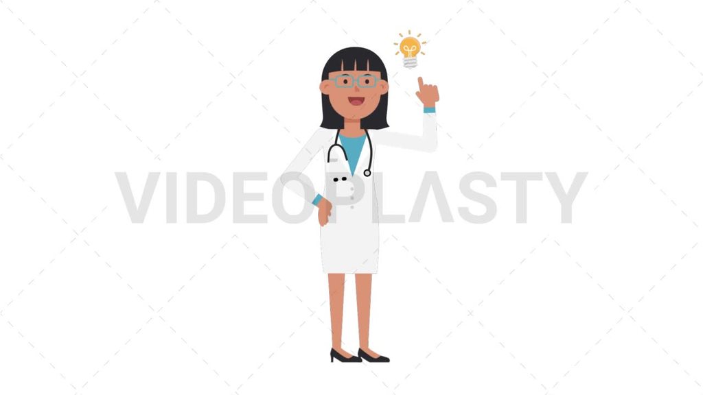 Asian Female Doctor Idea [Royalty-Free Stock Animation] | VideoPlasty