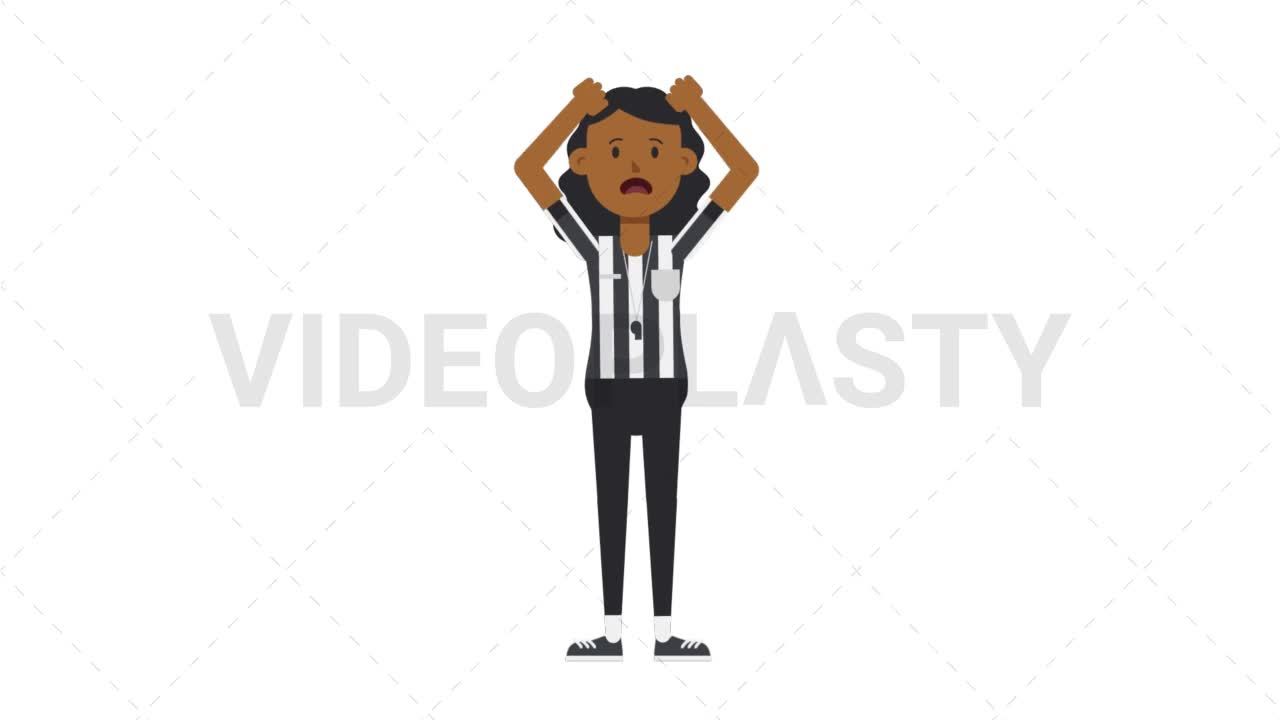 Black Female US Referee Stressed [Royalty-Free Stock Animation ...