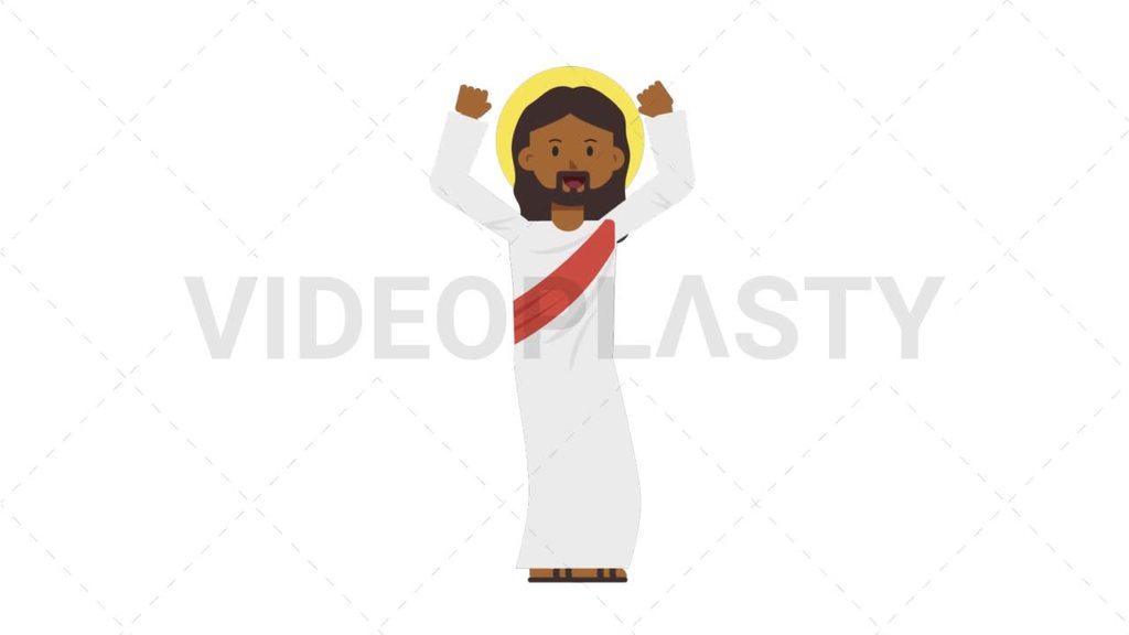 Black Jesus Cheer [Royalty-Free Stock Animation] | VideoPlasty
