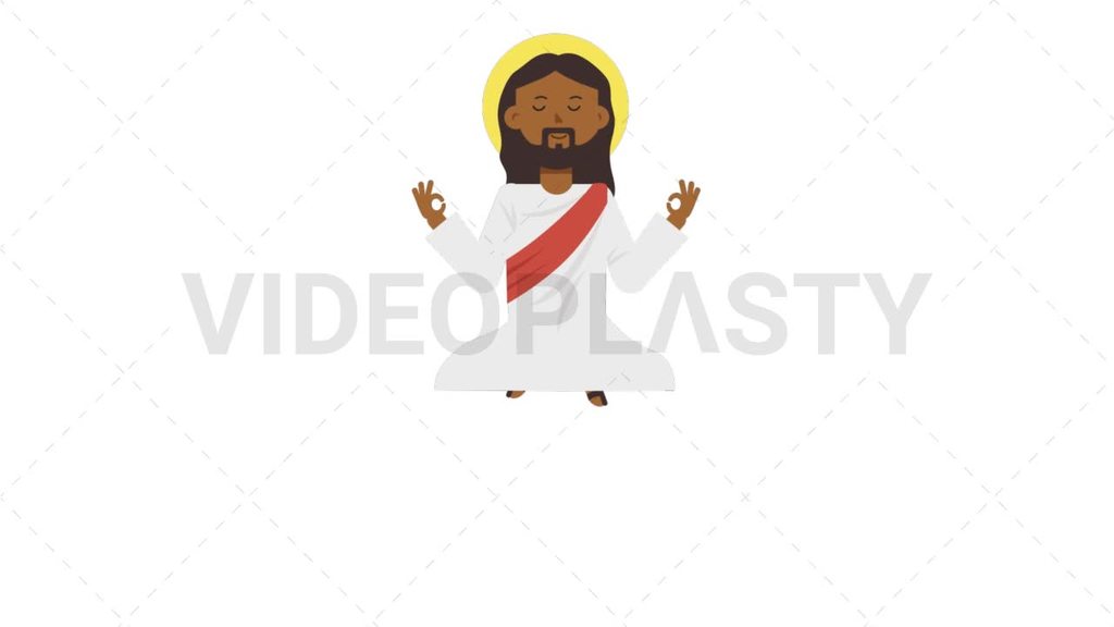 Black Jesus Meditating [Royalty-Free Stock Animation] | VideoPlasty