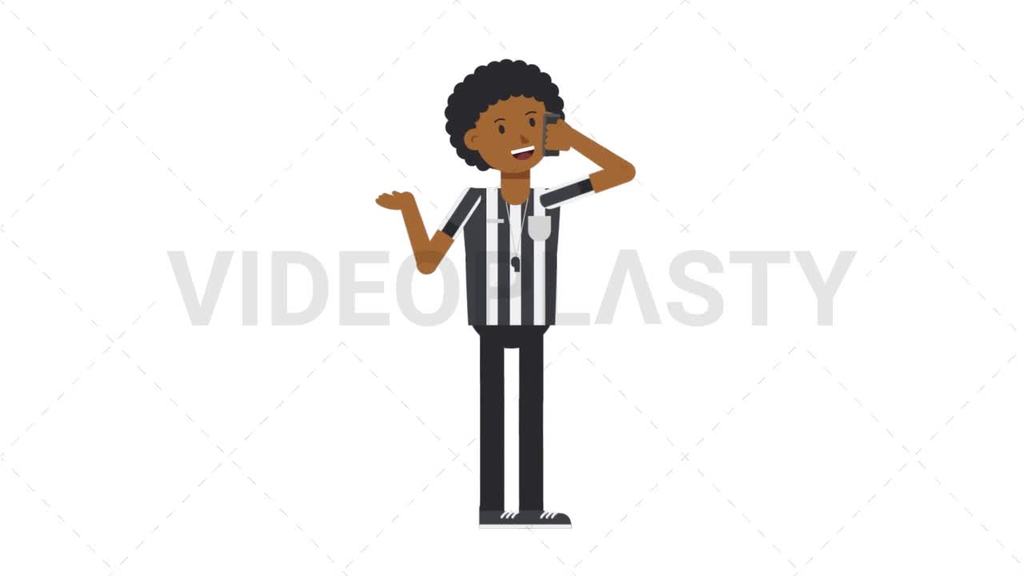 Black Male US Referee Talking on the Phone Happy [Royalty-Free Stock ...