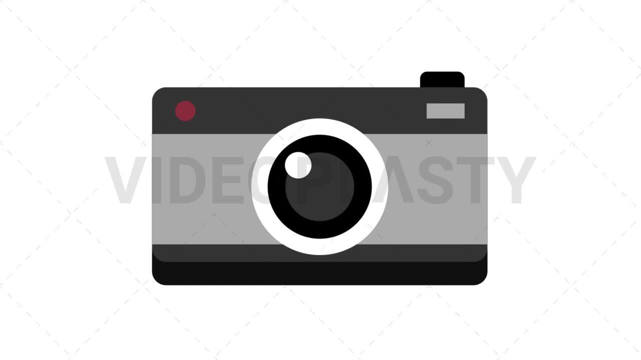 Camera Flat Icon [Royalty-Free Stock Animation] | VideoPlasty