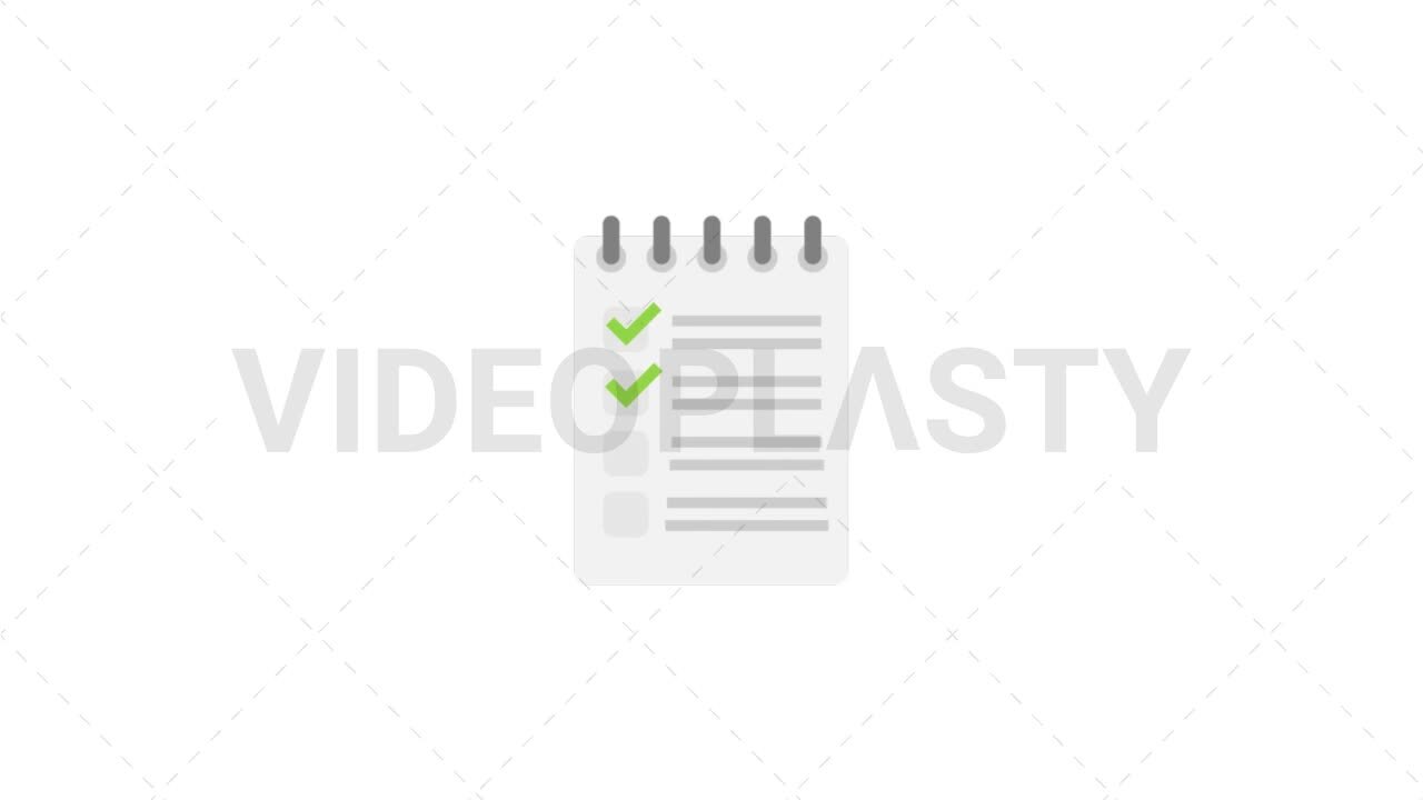 Checklist Flat Icon [Royalty-Free Stock Animation] | VideoPlasty