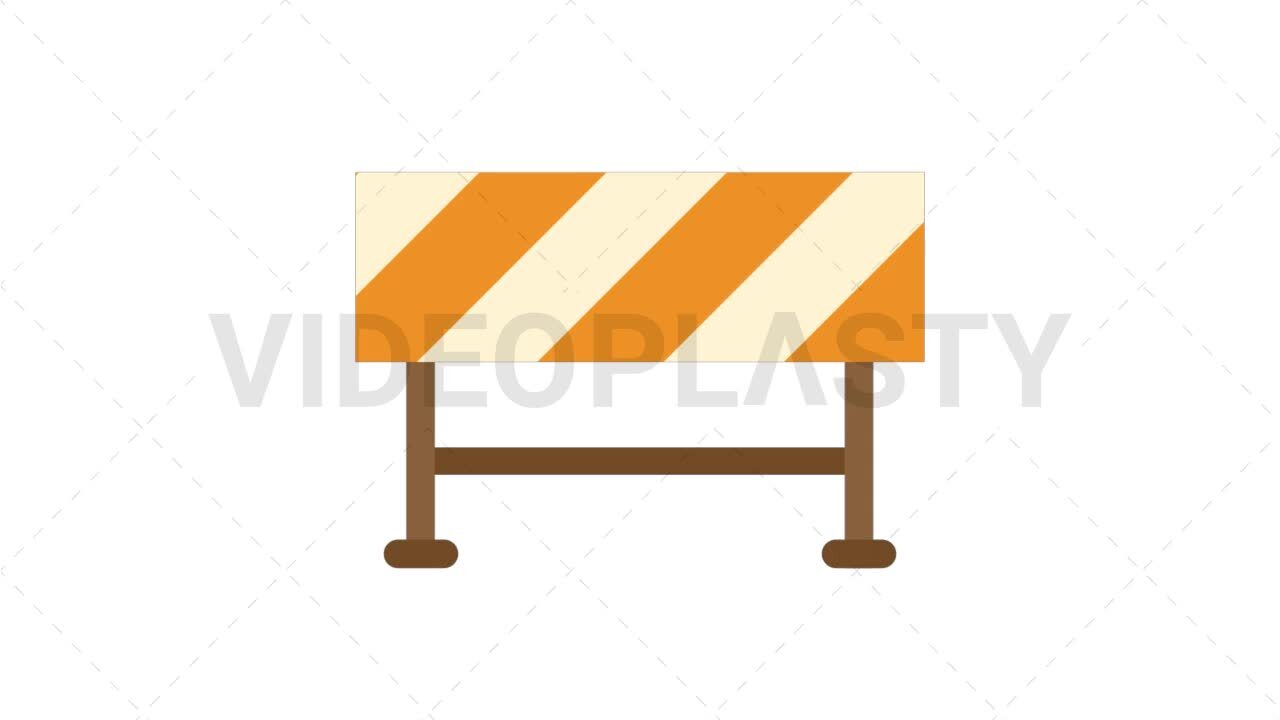 Construction Barrier Icon [Royalty-Free Stock Animation] | VideoPlasty