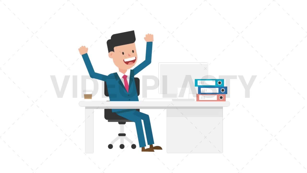 Corporate Man Happy With His Work [Royalty-Free Stock Animation ...