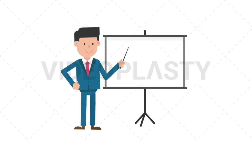Corporate Man Using the Projector Screen [Royalty-Free Stock Animation ...