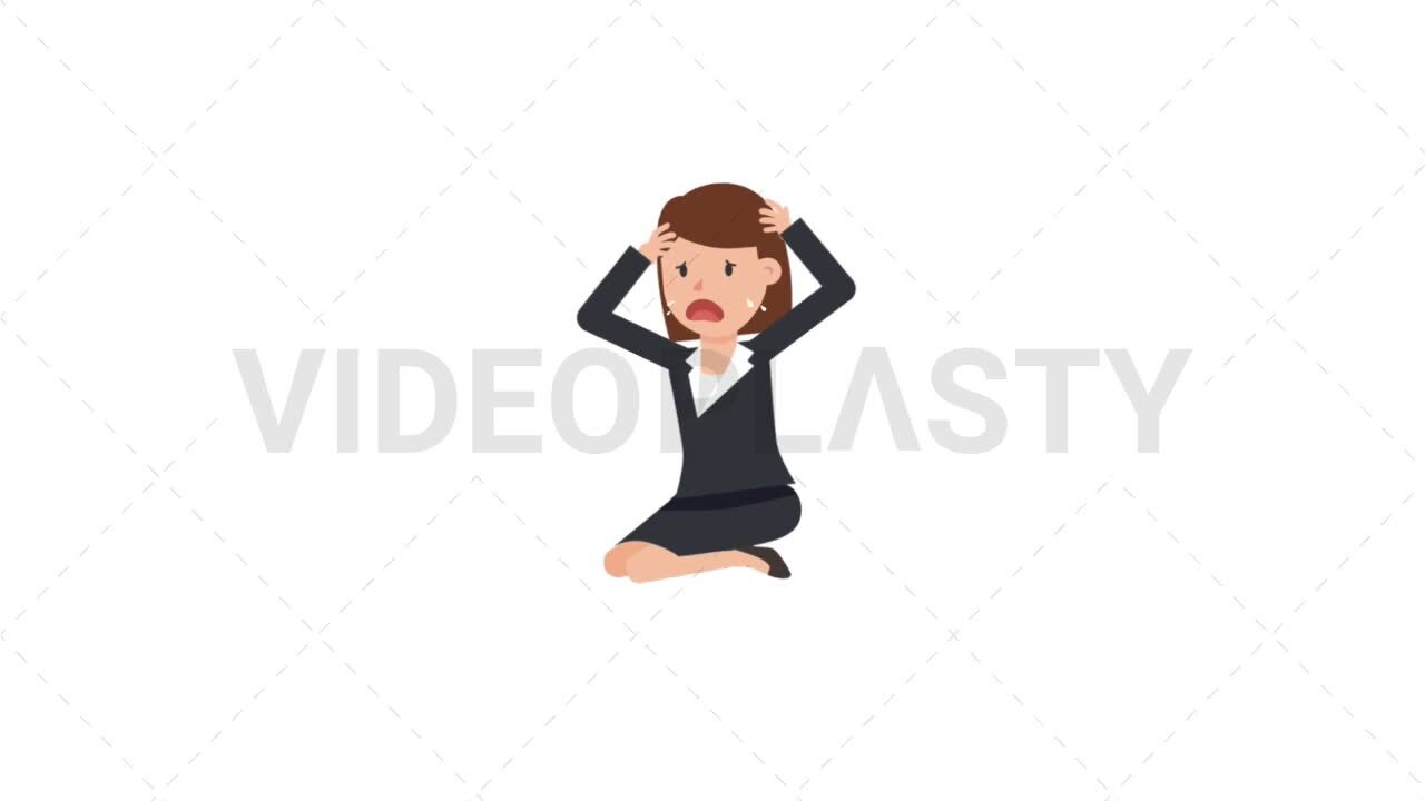 Corporate Woman Crying [Royalty-Free Stock Animation] | VideoPlasty