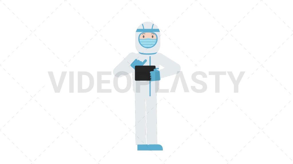 COVID-19 Personal Protective Equipment Using Tablet [Royalty-Free Stock ...