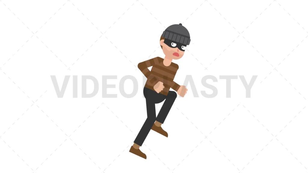 Criminal Running [Royalty-Free Stock Animation] | VideoPlasty