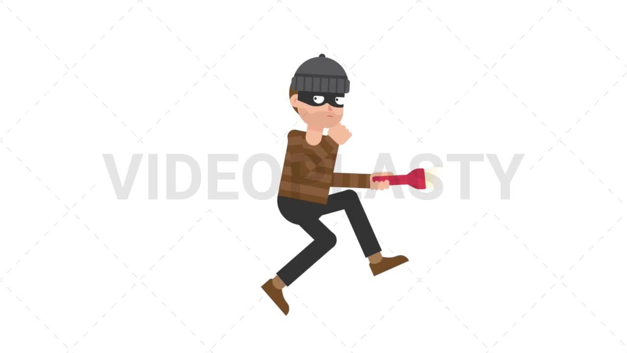 Criminal Sneaking [Royalty-Free Stock Animation] | VideoPlasty