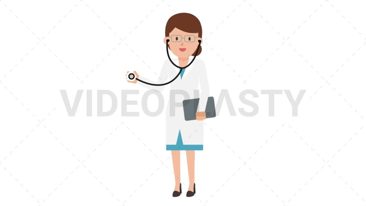 Doctor Holding Stethoscope [Royalty-Free Stock Animation] | VideoPlasty