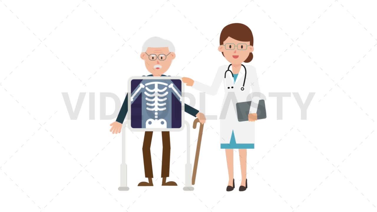 Doctor with Patient Xray [Royalty-Free Stock Animation] | VideoPlasty