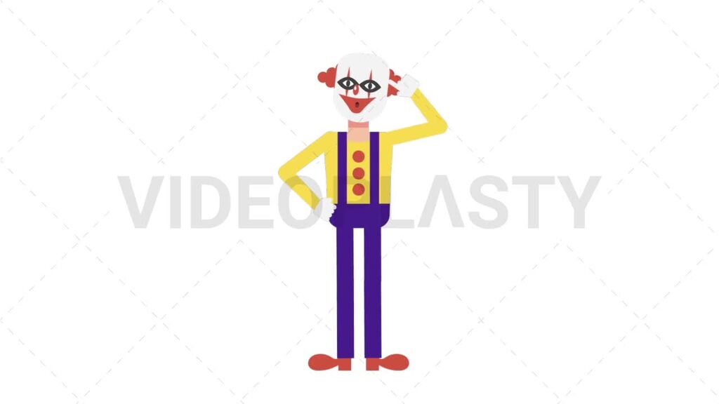 Evil Clown Thinking [Royalty-Free Stock Animation] | VideoPlasty