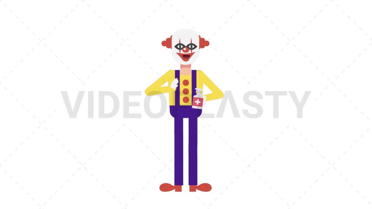 Evil Clown Using Disinfectant Spray [Royalty-Free Stock Animation ...
