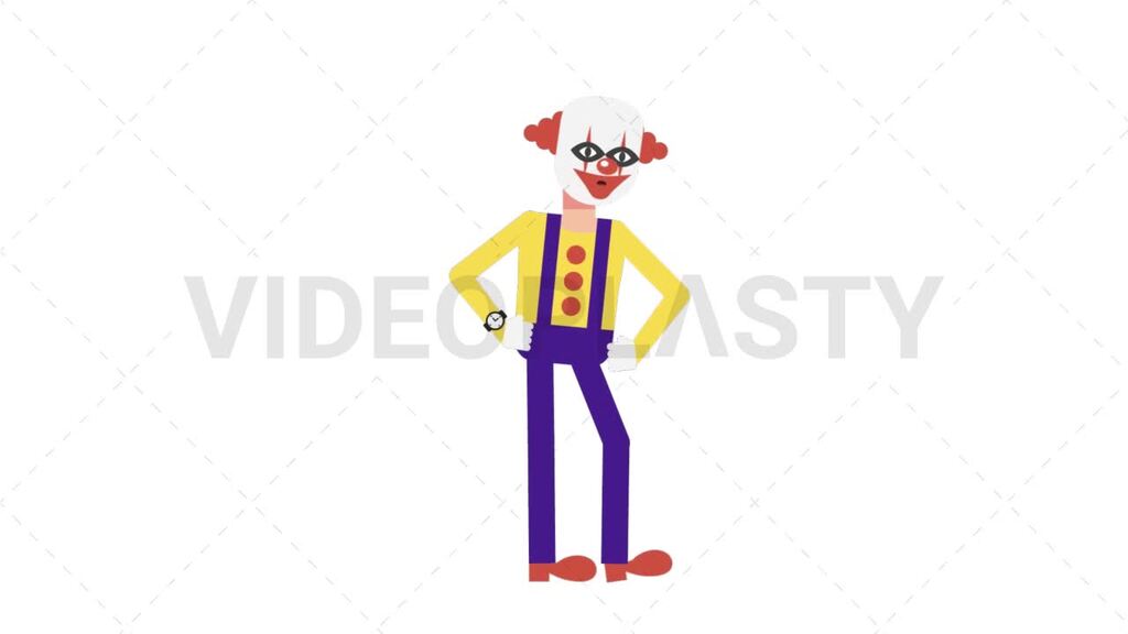 Evil Clown Waiting [Royalty-Free Stock Animation] | VideoPlasty