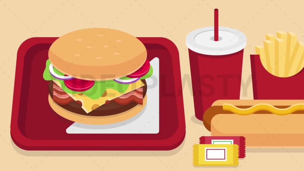 Fast Food Scene [Royalty-Free Stock Animation] | VideoPlasty