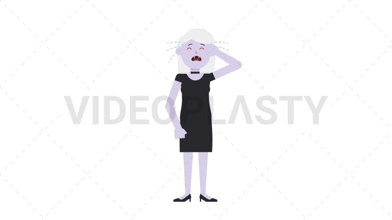 Female Vampire Crying [Royalty-Free Stock Animation] | VideoPlasty