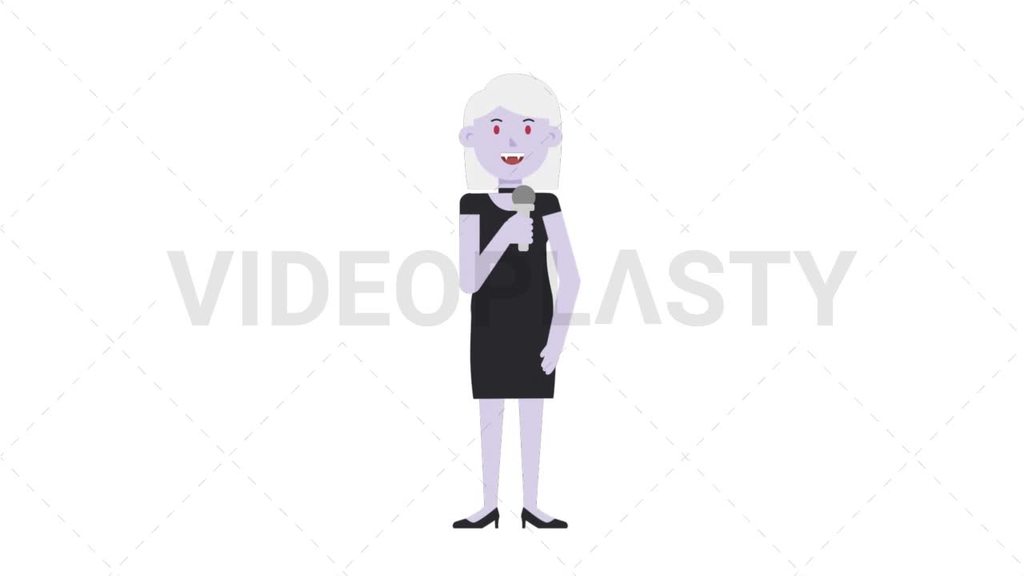 Female Vampire Talking on Microphone [Royalty-Free Stock Animation ...