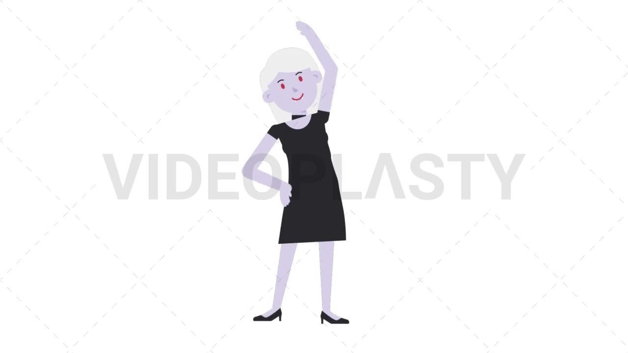 Female Vampire Warmup Exercise [Royalty-Free Stock Animation] | VideoPlasty