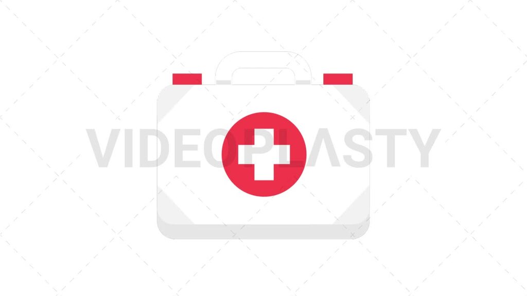 First Aid Kit Flat Icon [Royalty-Free Stock Animation] | VideoPlasty