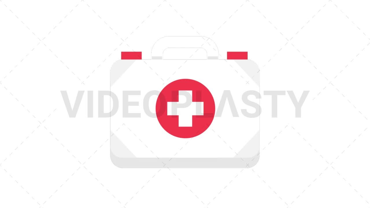 First Aid Kit Flat Icon [Royalty-Free Stock Animation] | VideoPlasty