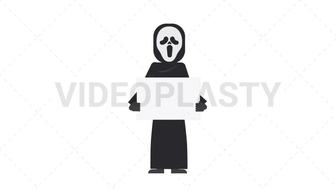 Ghostface Holding Poster [Royalty-Free Stock Animation] | VideoPlasty
