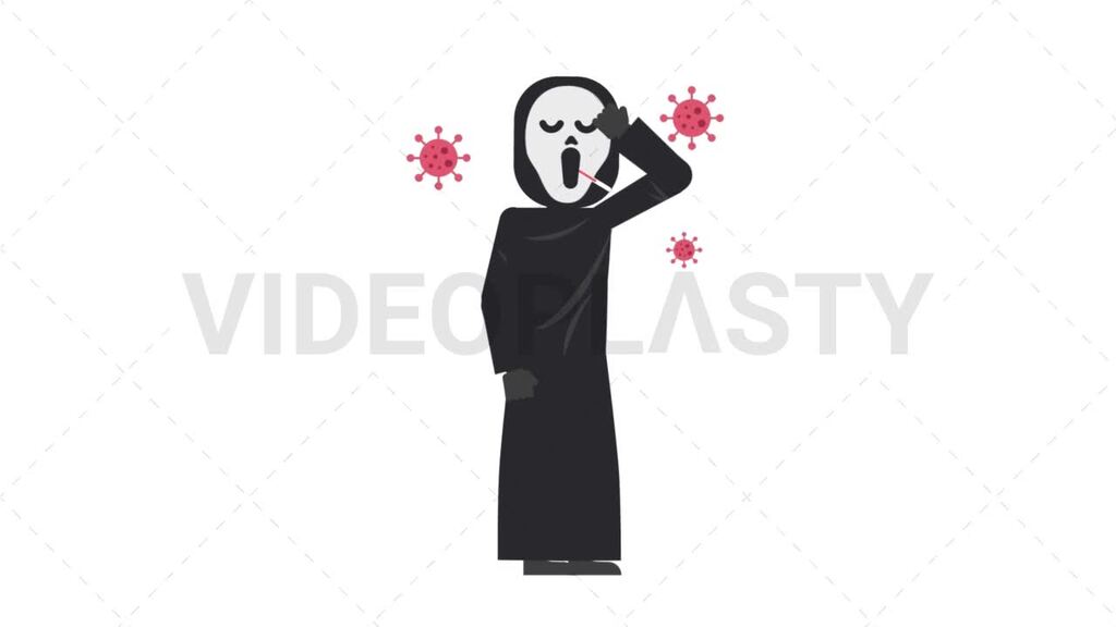 Ghostface Sick with Covid [Royalty-Free Stock Animation] | VideoPlasty