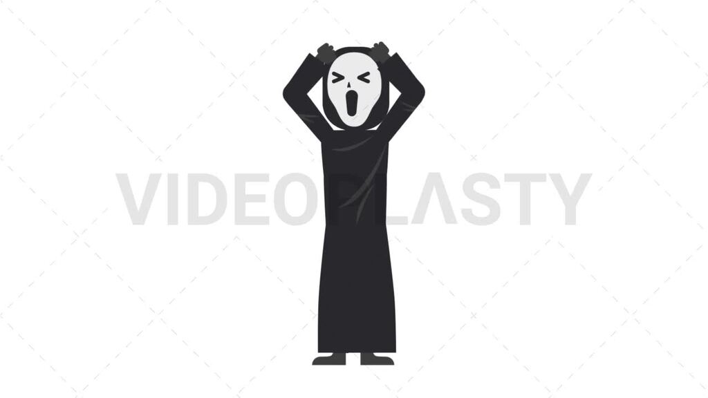 Ghostface Stressed [Royalty-Free Stock Animation] | VideoPlasty