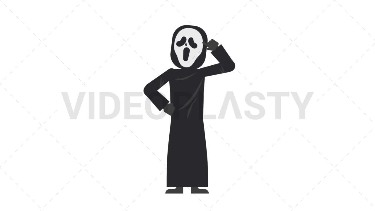 Ghostface Thinking [Royalty-Free Stock Animation] | VideoPlasty