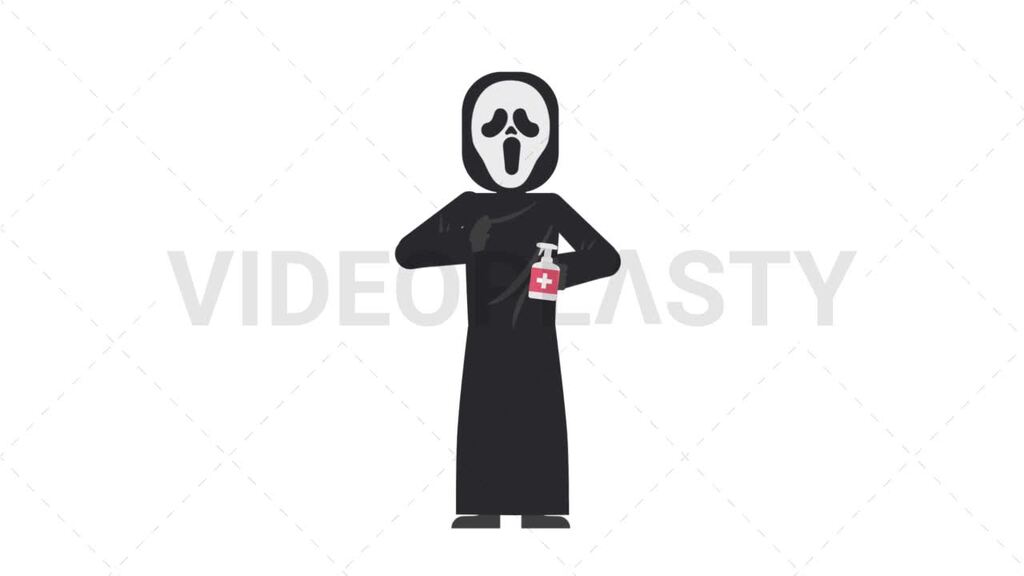Ghostface Using Disinfectant Spray [Royalty-Free Stock Animation ...