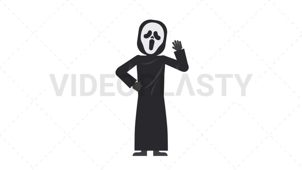 Ghostface Waving [Royalty-Free Stock Animation] | VideoPlasty