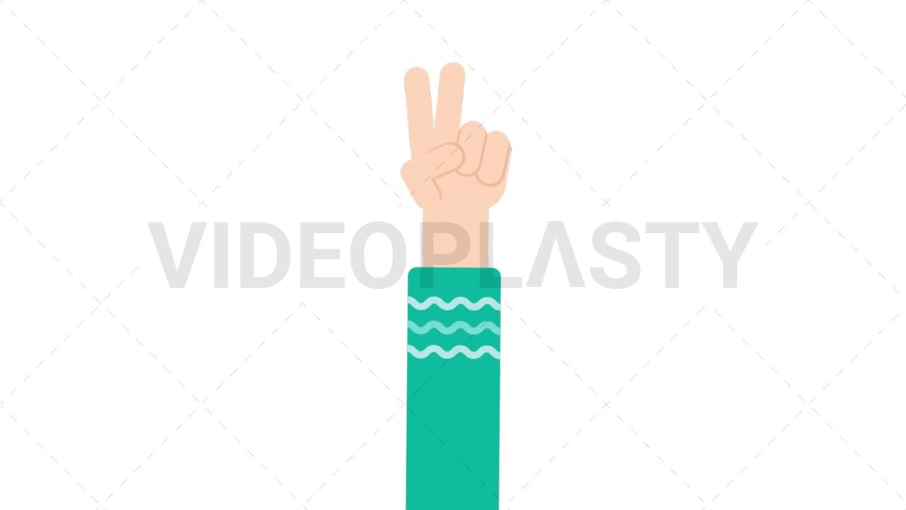 Hand Gesture: Peace sign [Royalty-Free Stock Animation] | VideoPlasty