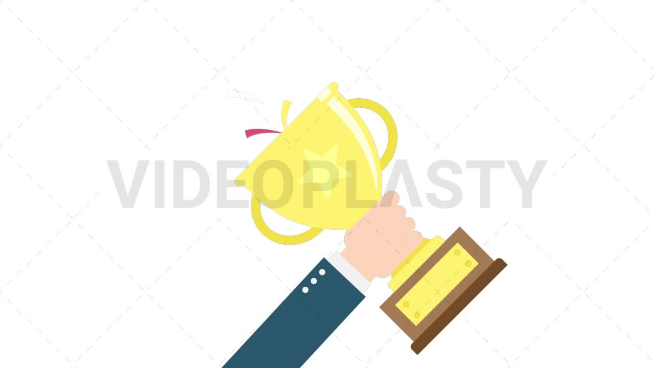 Hand Gesture: Raising a Trophy [Royalty-Free Stock Animation] | VideoPlasty
