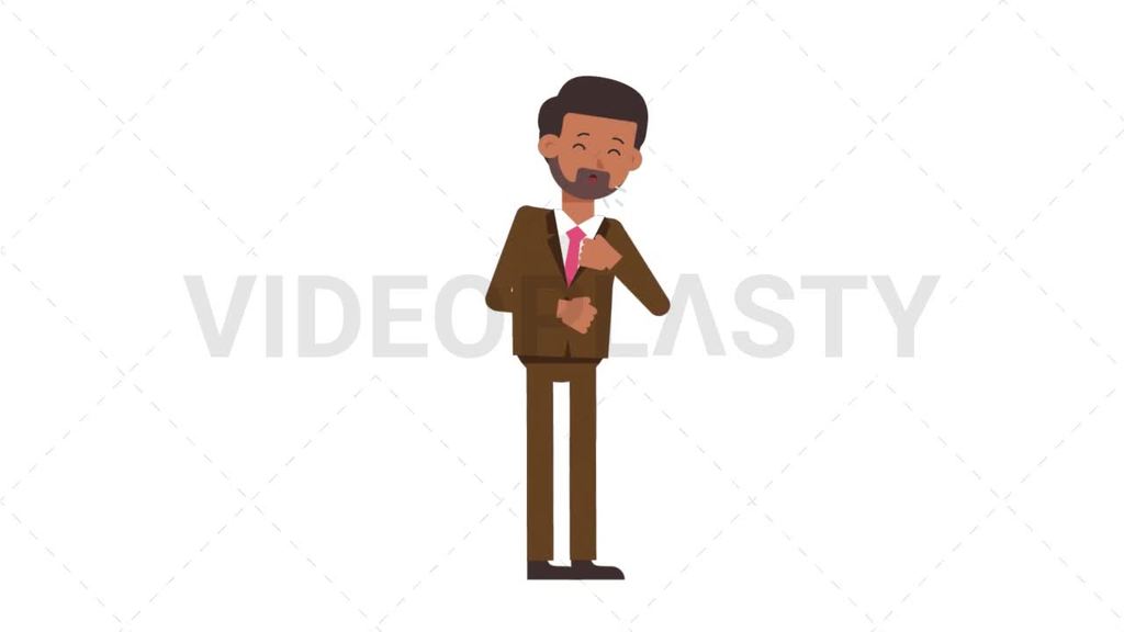Indian Corporate Man Coughing [Royalty-Free Stock Animation] | VideoPlasty