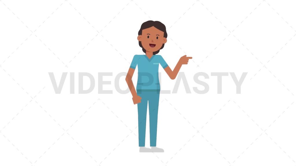 Indian Female Nurse Pointing Right [Royalty-Free Stock Animation ...