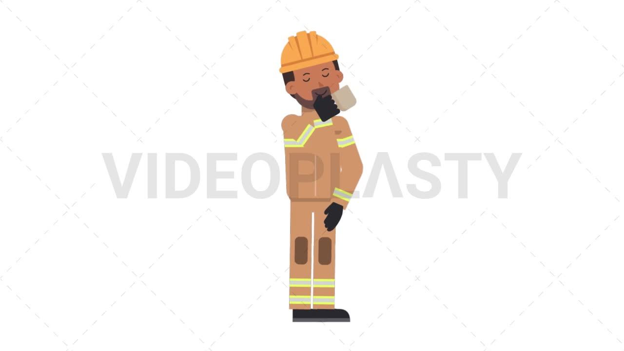 Indian Male Firefighter Drinking Coffee [Royalty-Free Stock Animation ...