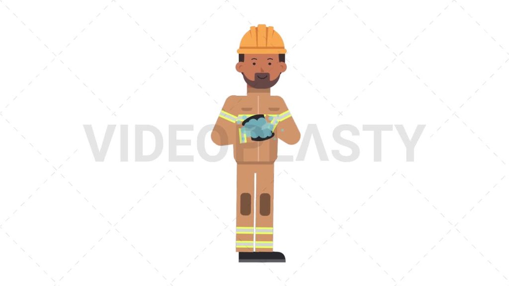 Indian Male Firefighter Washing Hands [Royalty-Free Stock Animation ...