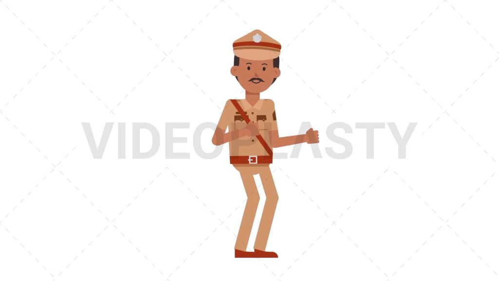 Indian Policeman Dancing [Royalty-Free Stock Animation] | VideoPlasty