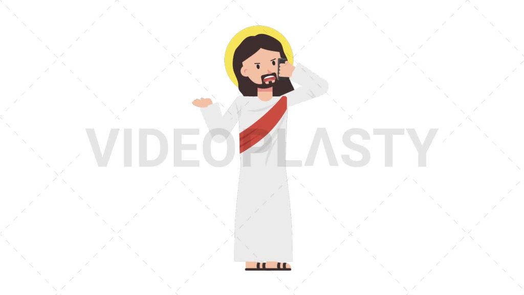 Jesus Talking on the Phone Angry [Royalty-Free Stock Animation ...
