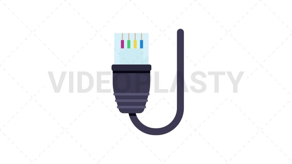 Lan Cable Icon [Royalty-Free Stock Animation] | VideoPlasty