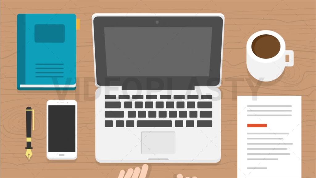 Laptop Typing Scene [Royalty-Free Stock Animation] | VideoPlasty