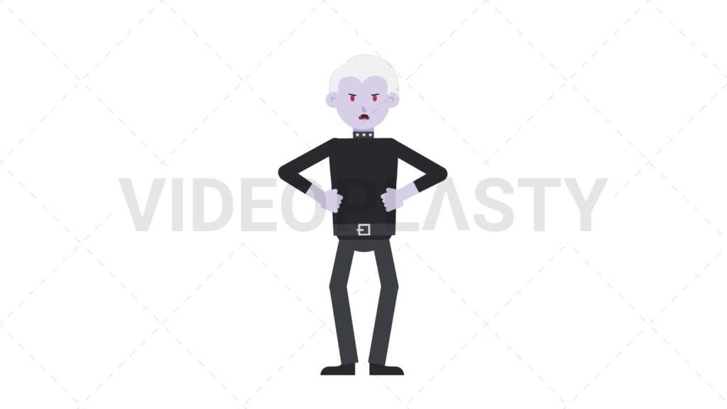 Male Vampire Angry [Royalty-Free Stock Animation] | VideoPlasty