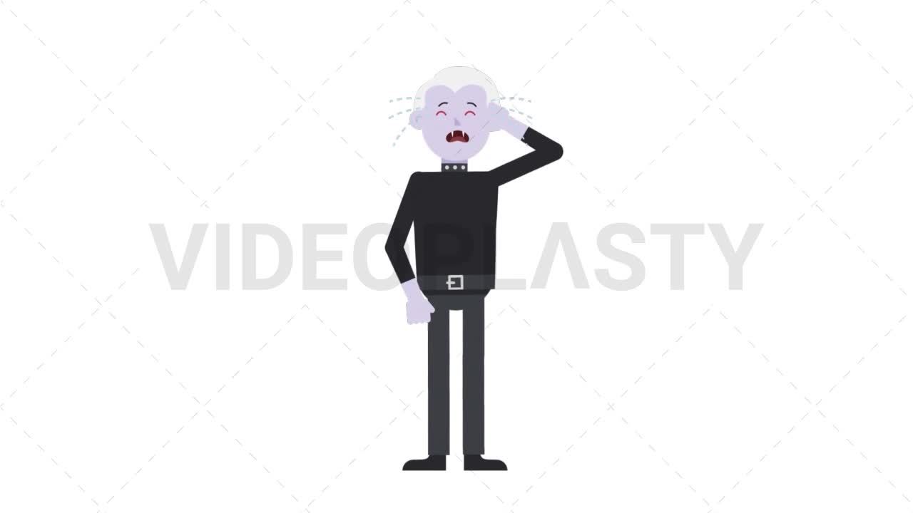 Male Vampire Crying [Royalty-Free Stock Animation] | VideoPlasty