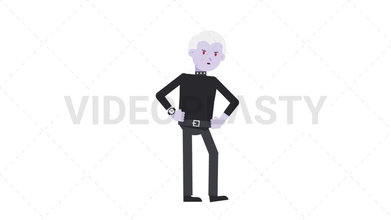 Male Vampire Waiting [Royalty-Free Stock Animation] | VideoPlasty