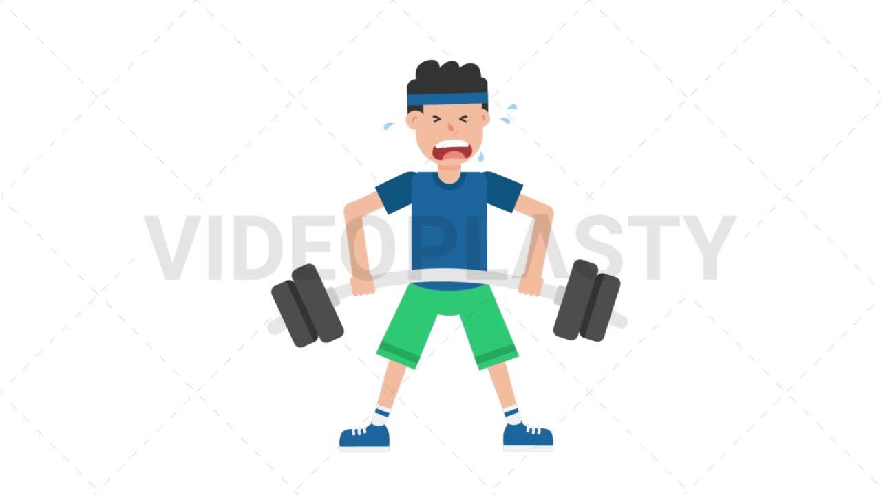 Man Lifting Barbell [Royalty-Free Stock Animation] | VideoPlasty