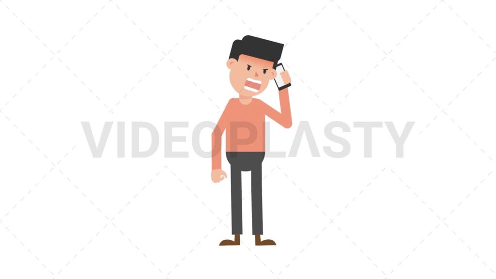 Man Talking Angry on the Phone [Royalty-Free Stock Animation] | VideoPlasty